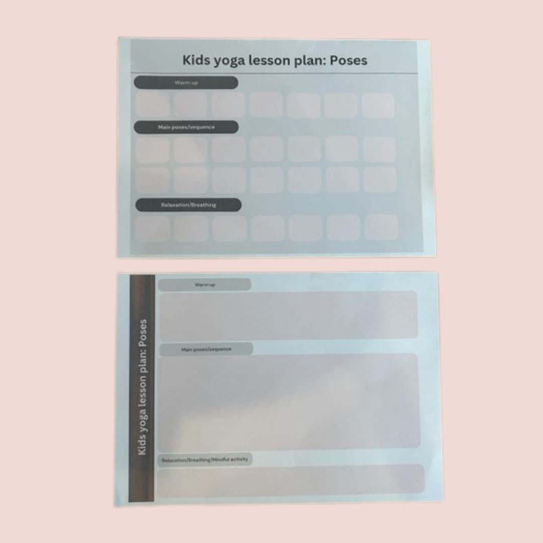 Kids Yoga Lesson Plan Template - Etsy