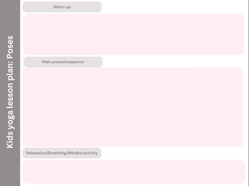 Kids Yoga Lesson Plan Template - Etsy
