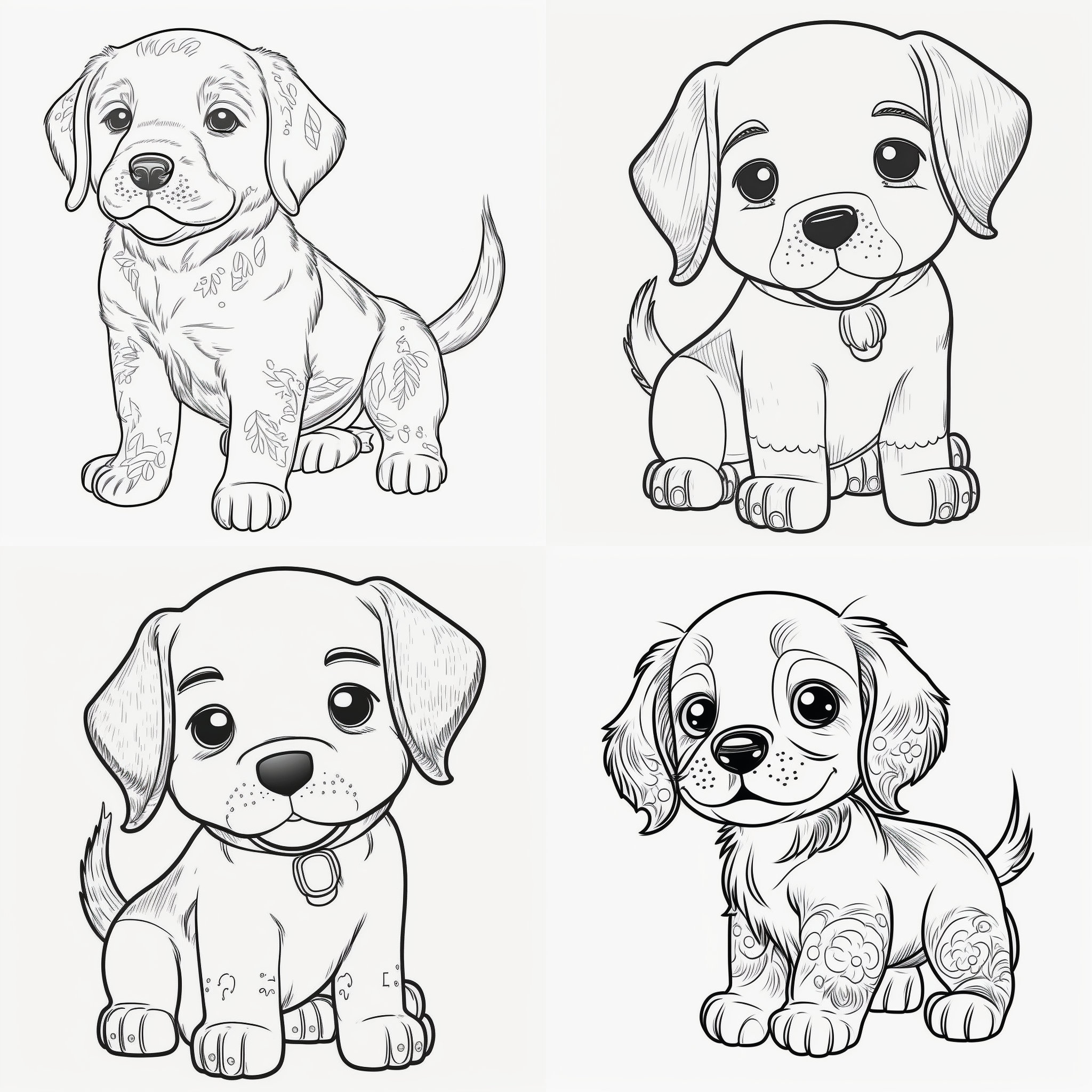 Dog Collection 30 Page Coloring Pages Printable Variety Coloring Pages ...