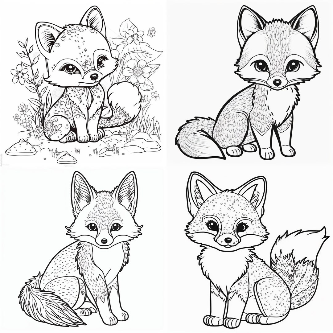 Fox Collection 50 Page Coloring Pages Printable Variety Coloring Pages ...