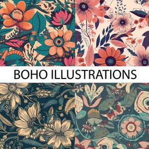 80 Piece MEGA Bundle Boho Chic Clipart Boho Digital Paper - Etsy