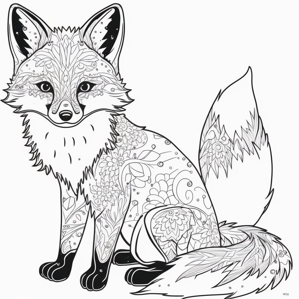 Fox Collection 50 Page Coloring Pages Printable Variety Coloring Pages ...