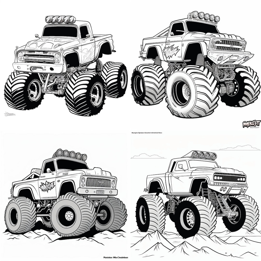 Coloring Page Monster Truck Collection 50 Page Coloring Pages Printable ...