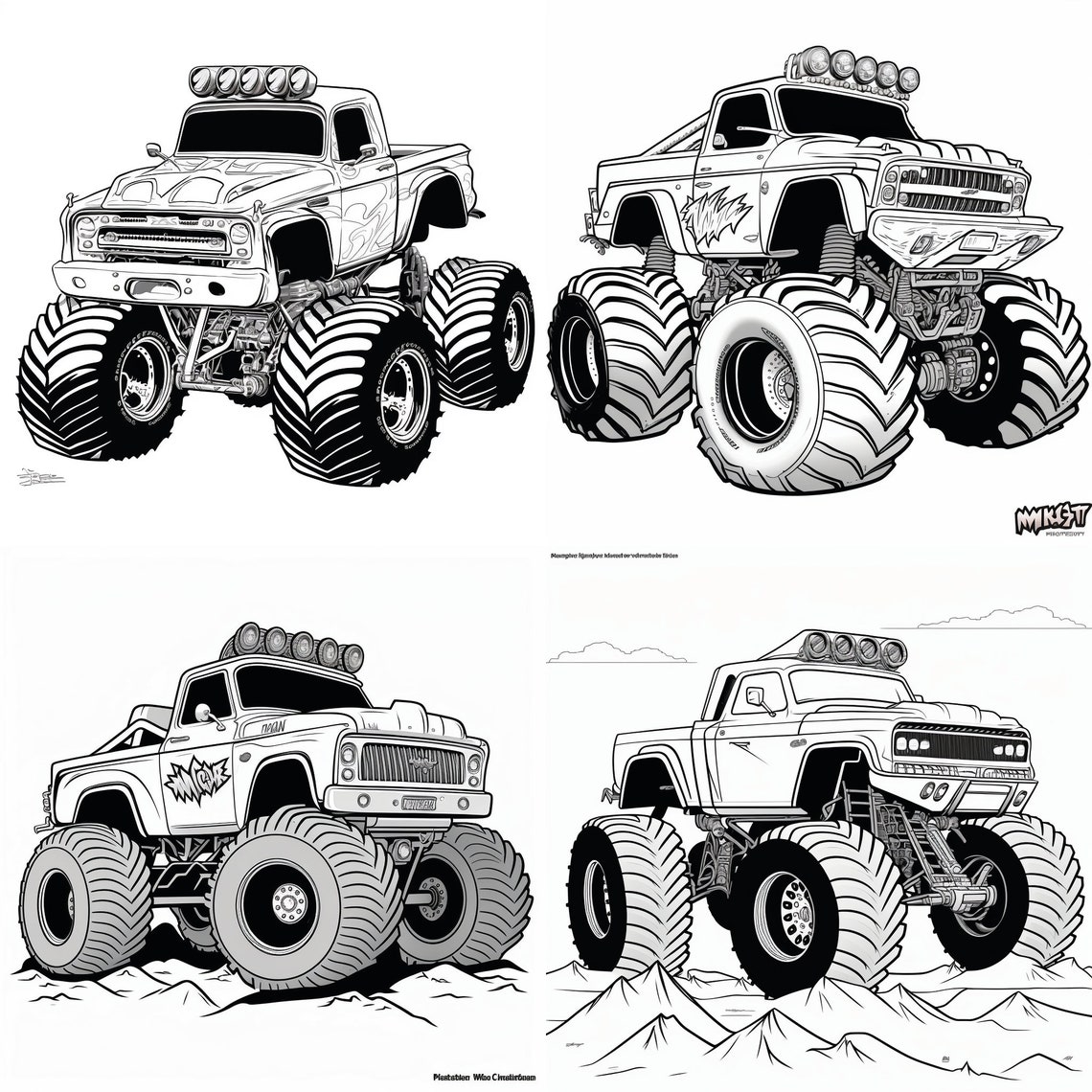 Coloring Page Monster Truck Collection 50 Page Coloring Pages Printable ...