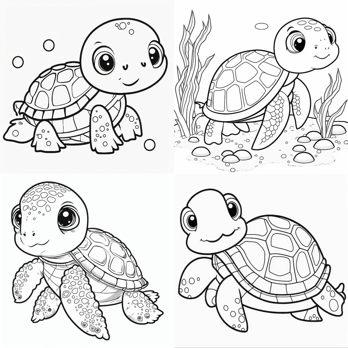 Turtle Collection 50 Page Coloring Pages Printable Variety Coloring ...
