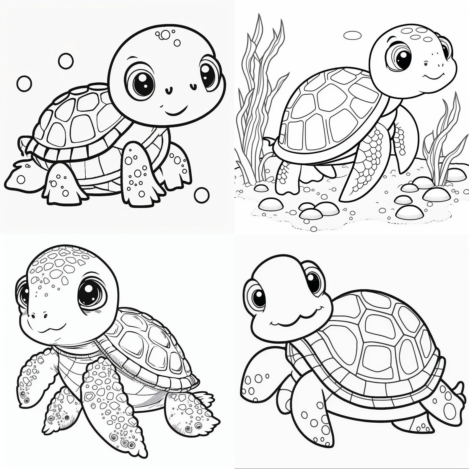Turtle Collection 50 Page Coloring Pages Printable Variety Coloring ...