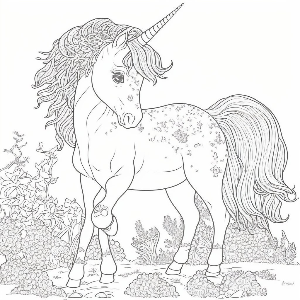 Unicorn Collection 50 Page Coloring Pages Printable Variety Coloring ...
