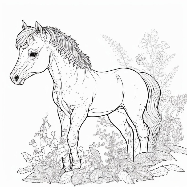 Horse and Pony Collection 50 Page Coloring Pages Printable Variety ...