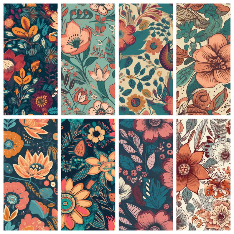 500 Piece MEGA Bundle, Boho Clipart, Bohemian Digital Paper, Retro ...