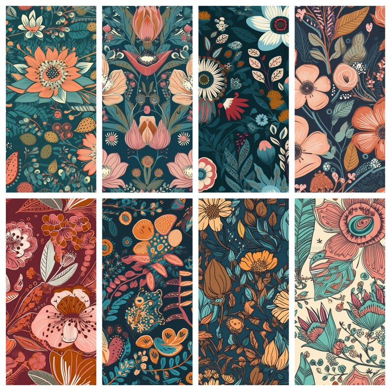 500 Piece MEGA Bundle, Boho Clipart, Bohemian Digital Paper, Retro ...