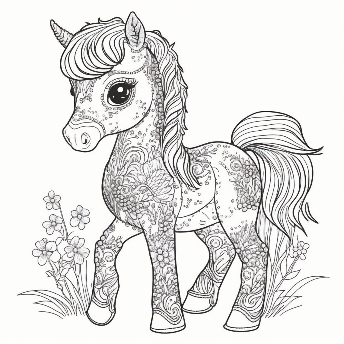 Horse and Pony Collection 50 Page Coloring Pages Printable Variety ...