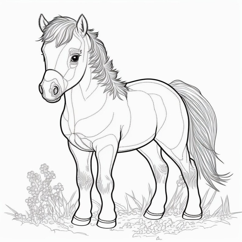 Horse and Pony Collection 50 Page Coloring Pages Printable Variety ...