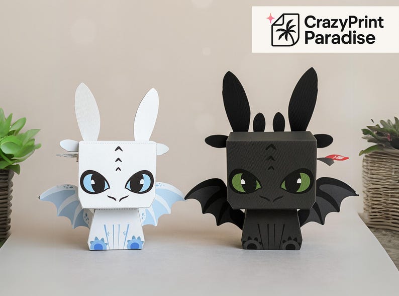 Night Fury Dragon Couple – DIY 3D Papercraft Dragon - Template – How to ...