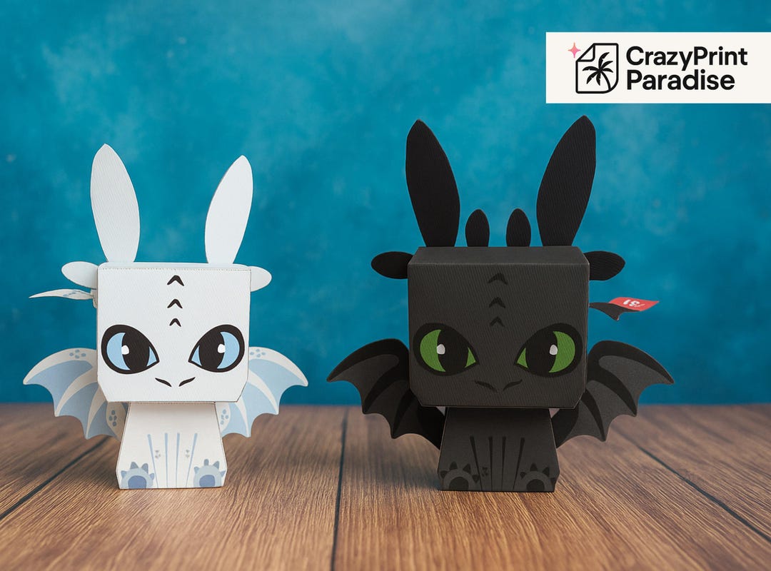 Night Fury Dragon Couple – DIY 3D Papercraft Dragon - Template – How to ...