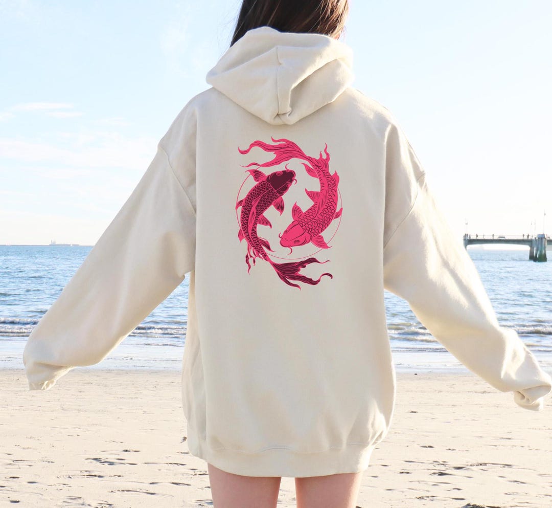 Koi Fish Hoodie, Koi Fish Sweatshirt, Japanese Sweatshirt, Grunge ...