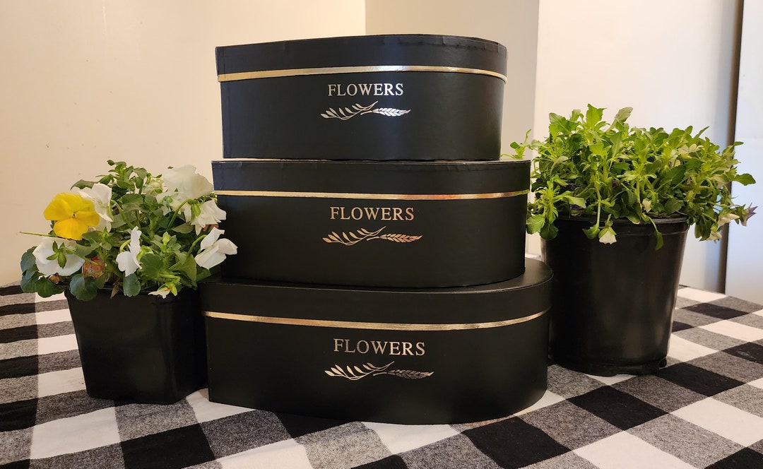 Set of 3 Heart Shaped Boxes for Floral Arrangements. Set De 3 Cajas En ...