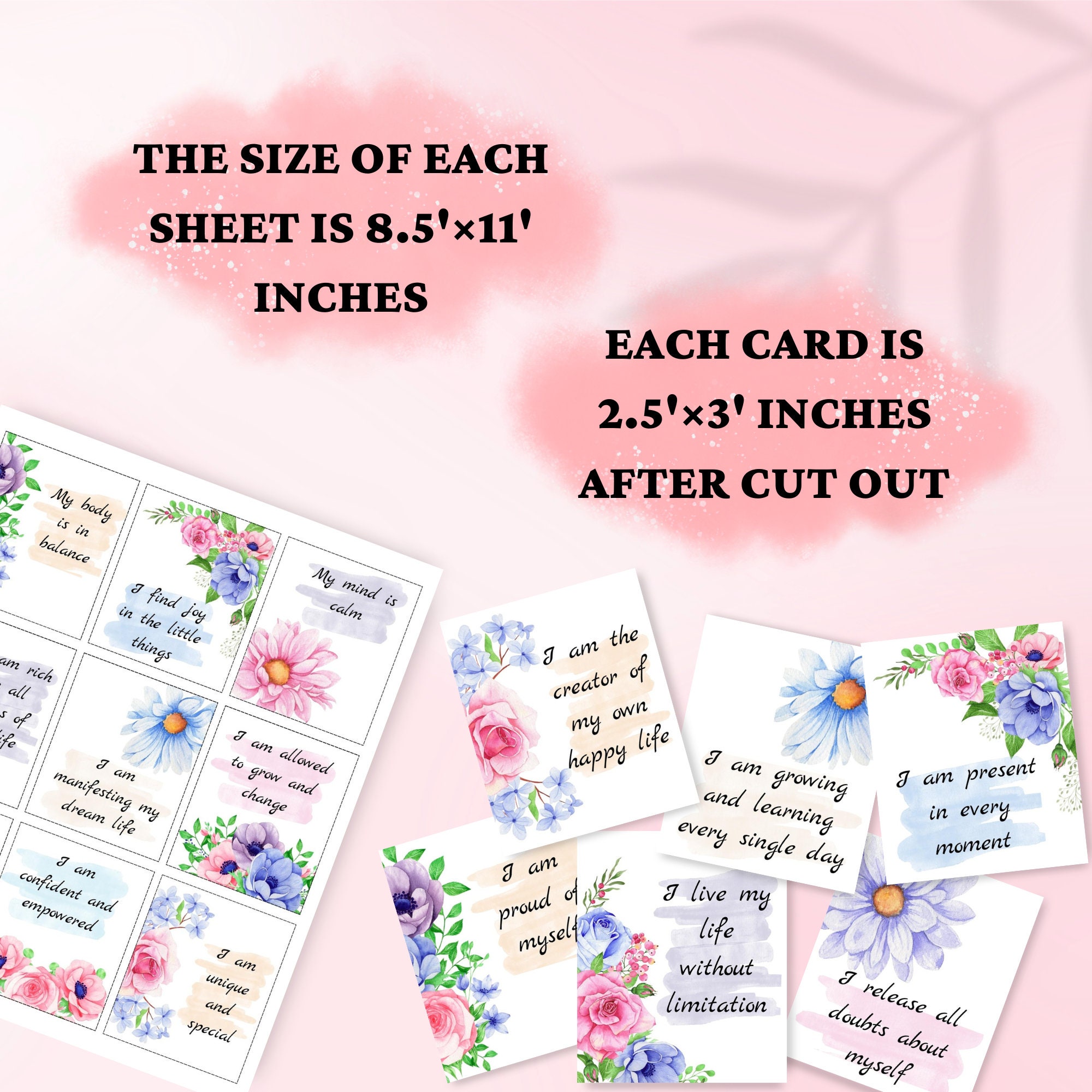 Positive Affirmations Cards, Affirmation Self Love Cards, Motivational ...