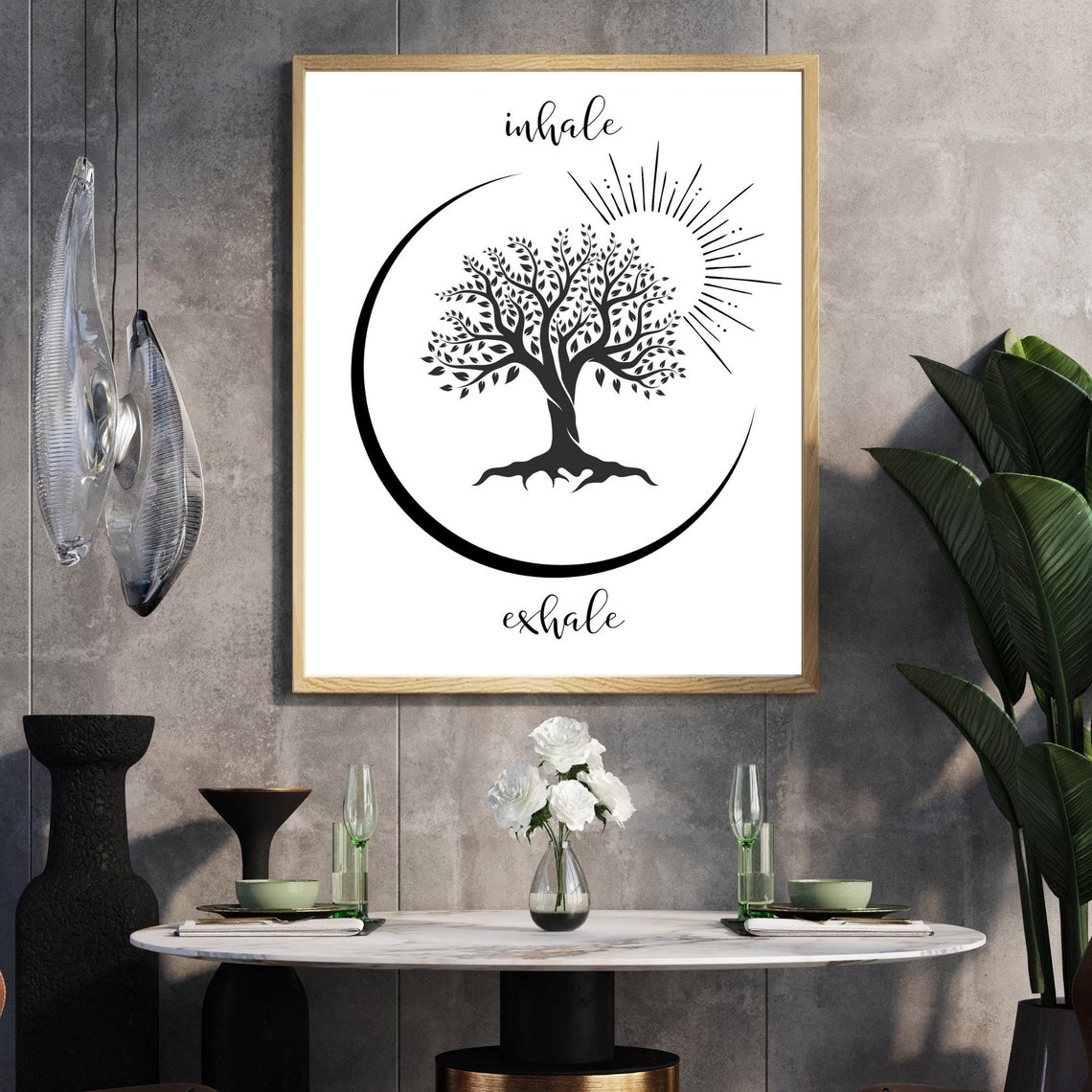 Tree of Life Printable Wall Art, Inhale Exhale Poster, Positive ...