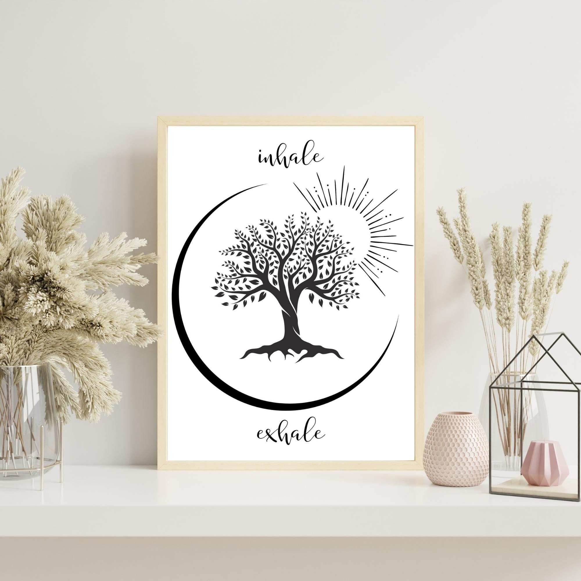 Tree of Life Printable Wall Art, Inhale Exhale Poster, Positive ...
