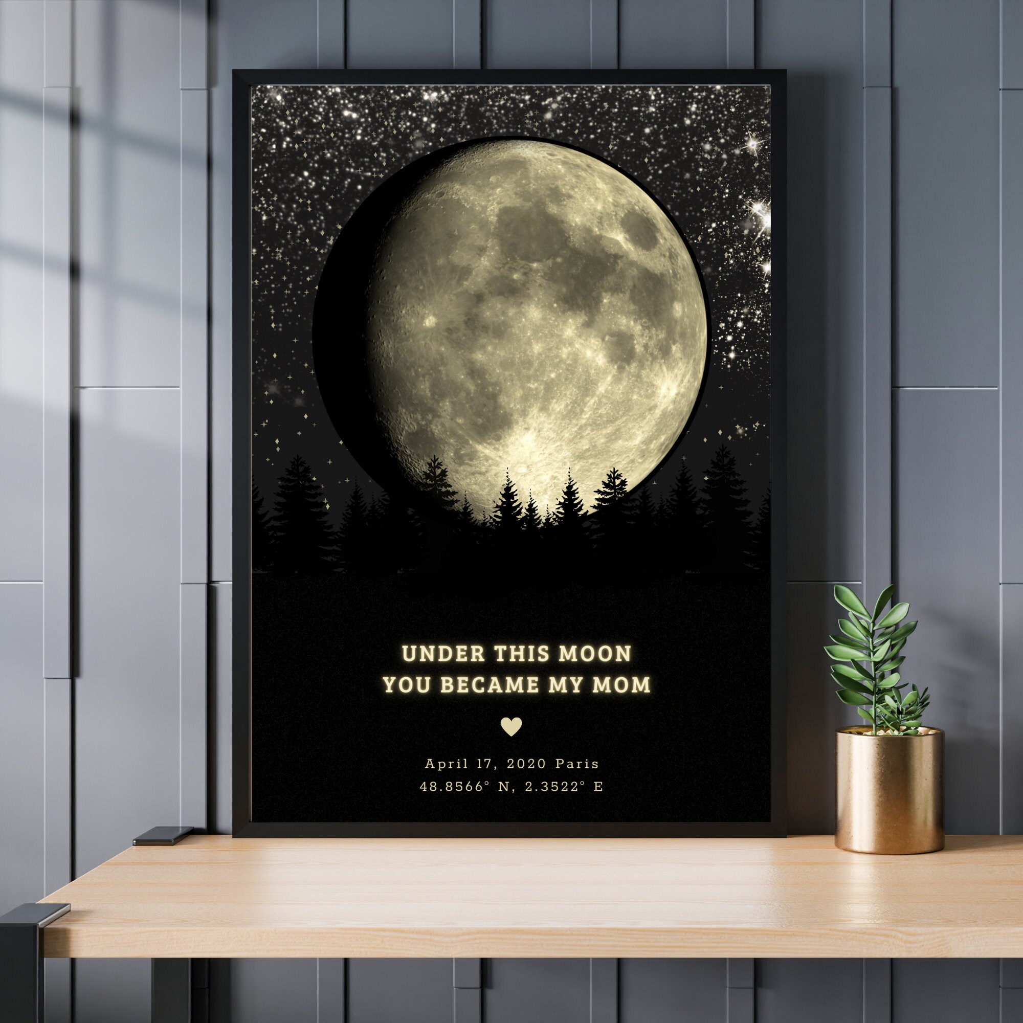 Personalized Gift, Custom Moon Phases Print, Gifts for Mother, Mothers ...