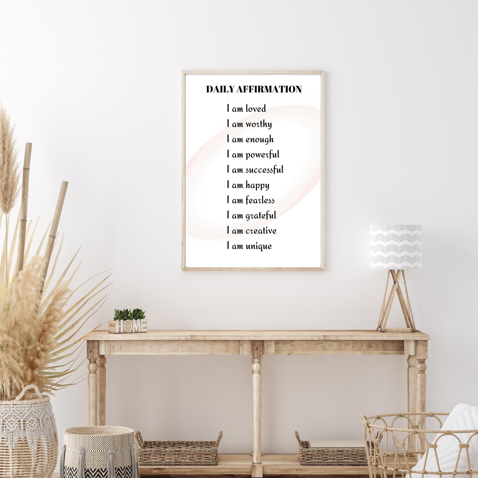 Daily Affirmation Wall Art, Motivational Prints, I Am Affirmations ...