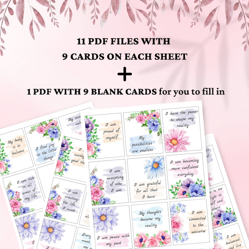 Positive Affirmations Cards, Affirmation Self Love Cards, Motivational ...