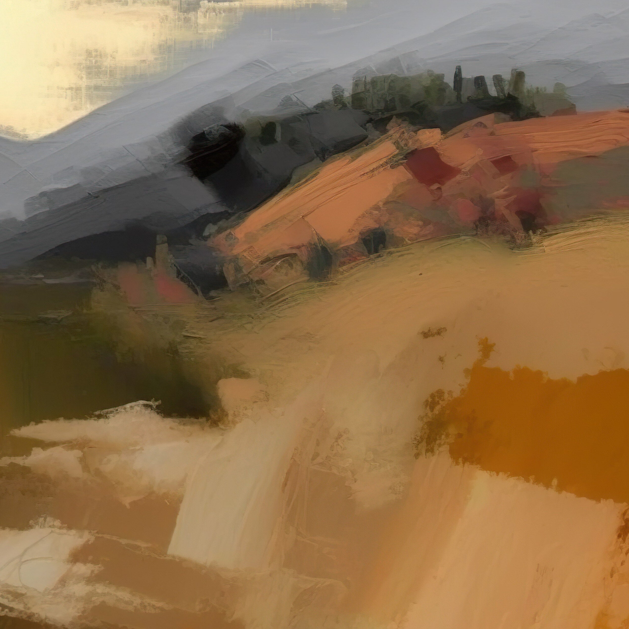 Tuscany Abstract Art Print, Landscape Painting, Printable Wall Art ...