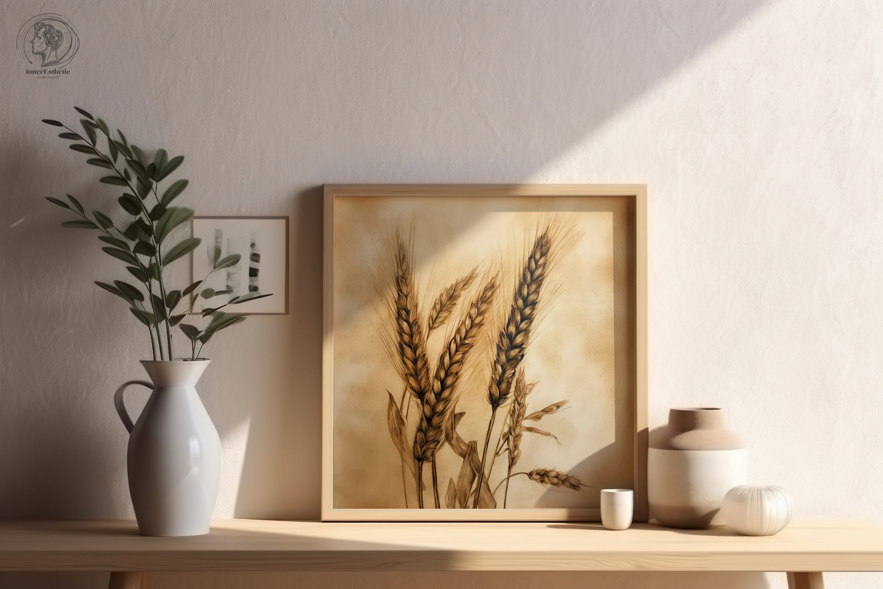 Wheat Wall Art, Farmhouse Decor, Kitchen Decor, Wheat Print, Botanical ...