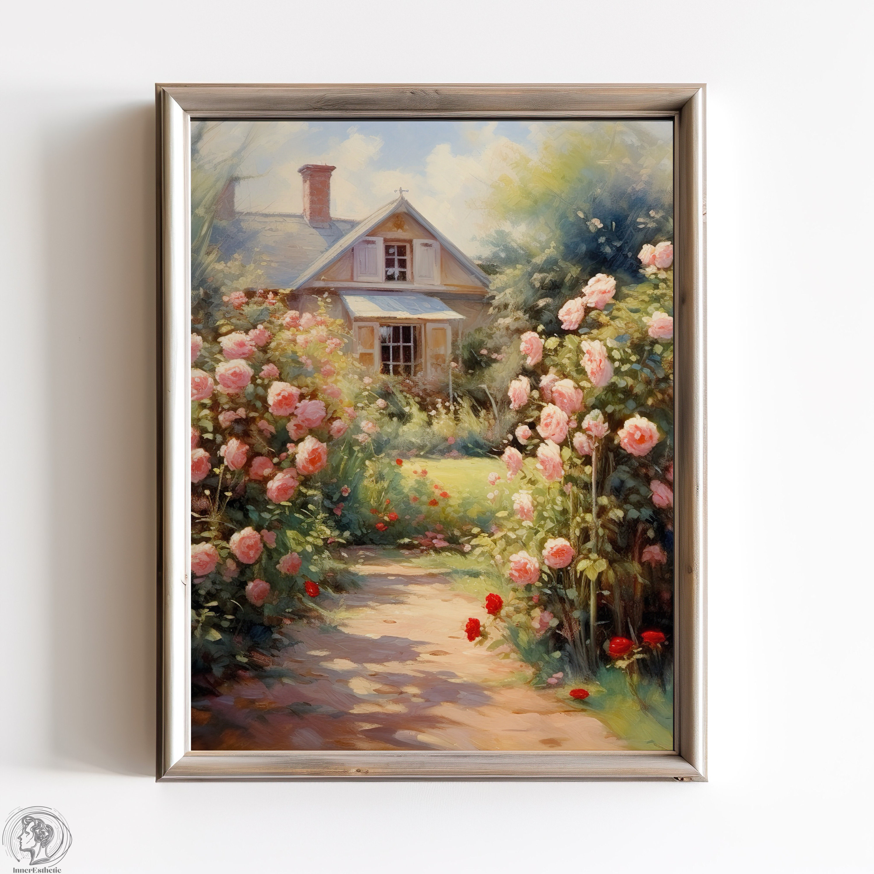Cottage Core, Rose Garden Wall Art, Vintage Art Print, Farmhouse ...
