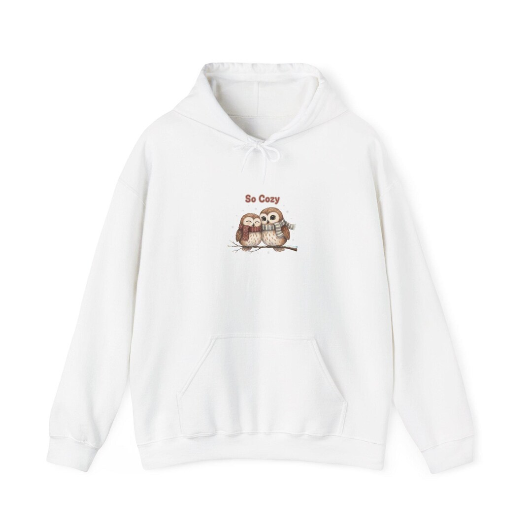 Cozy Owls Illustration Hoodie | Cute Winter Animal, Woodland Creature ...