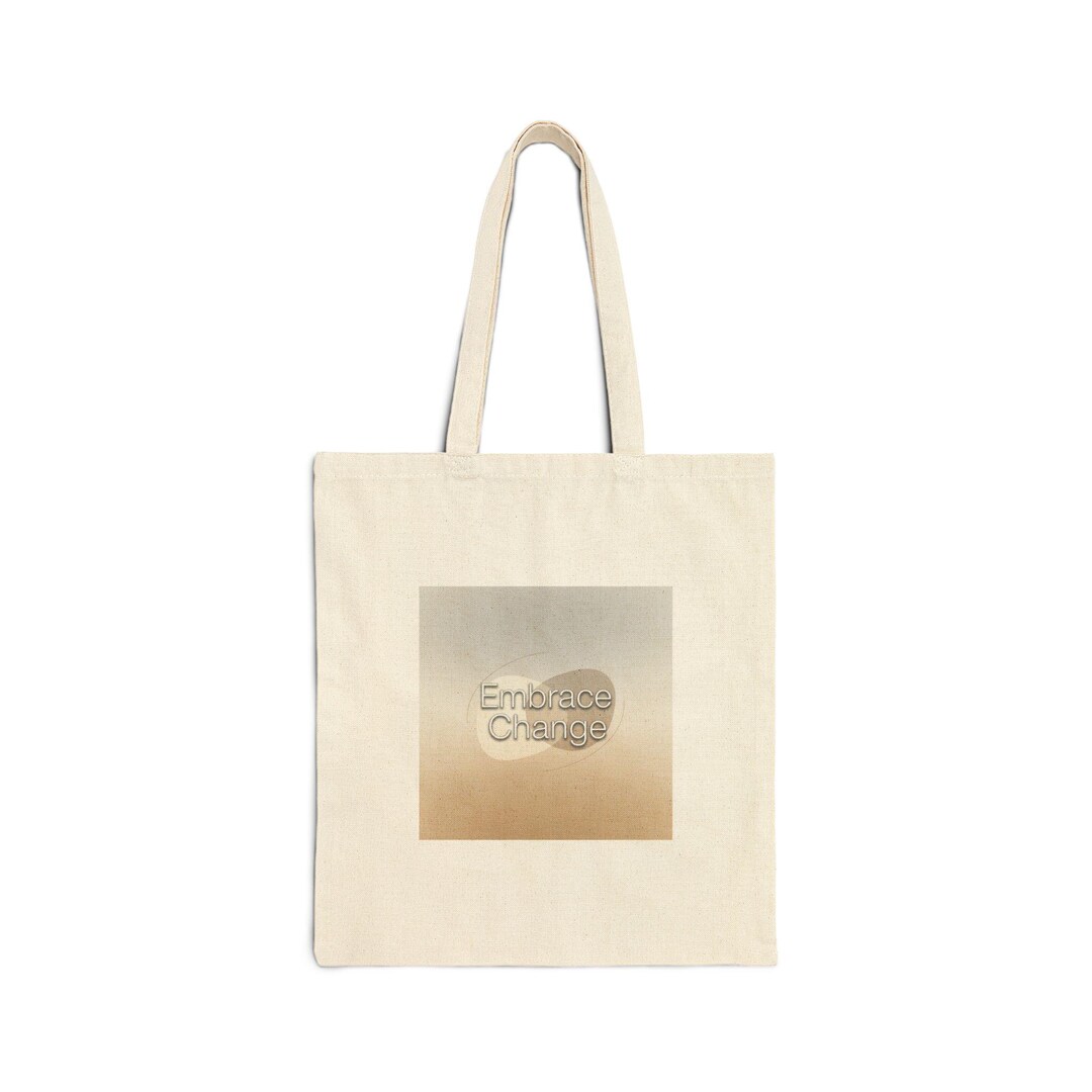 Embrace Change Tote | Fresh-start Minimalism, Neutral Canvas - Etsy