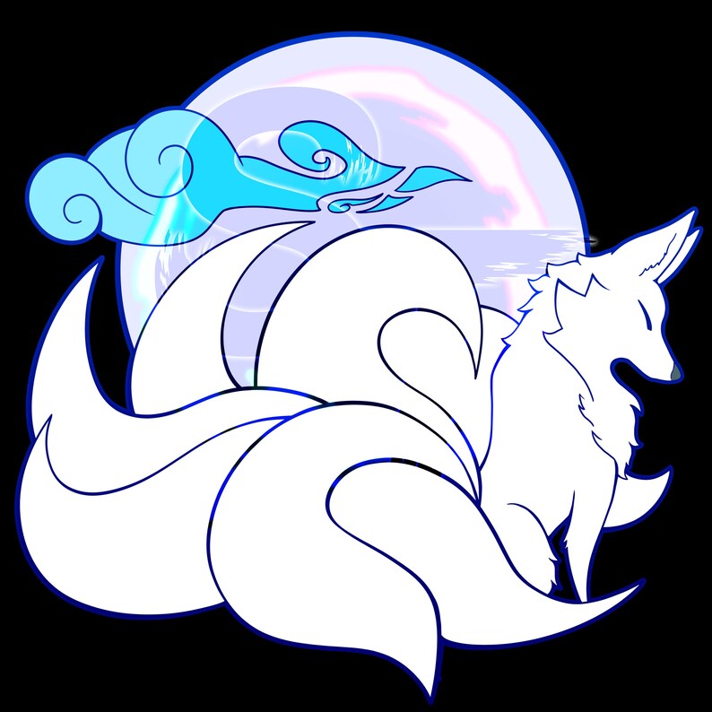 White Kitsune Rainbow Acrylic Charm - Etsy