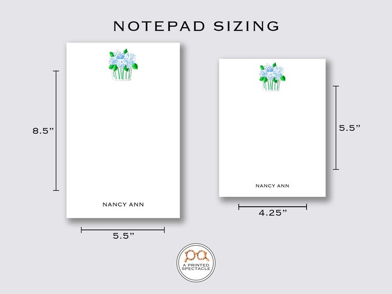 Personalized Hydrangea Vase Notepad: Chinoiserie Floral Stationery - Etsy