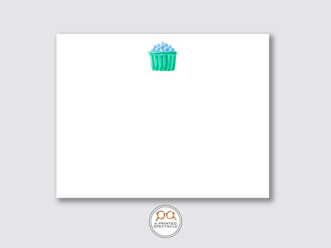 Watercolor Blueberry Notecard Set: Preppy Stationery - Etsy