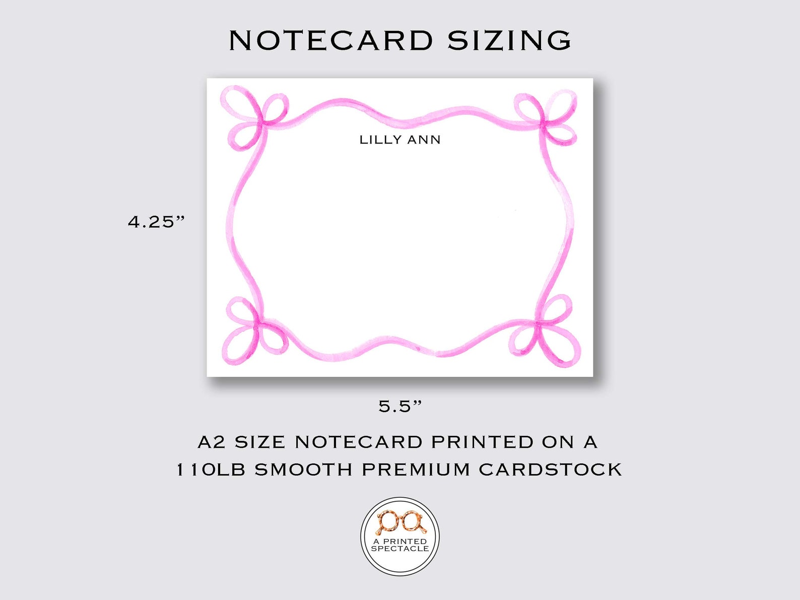 Pink Ribbon Wavy Personalized Notecard Set Baby Shower, Bridal ...