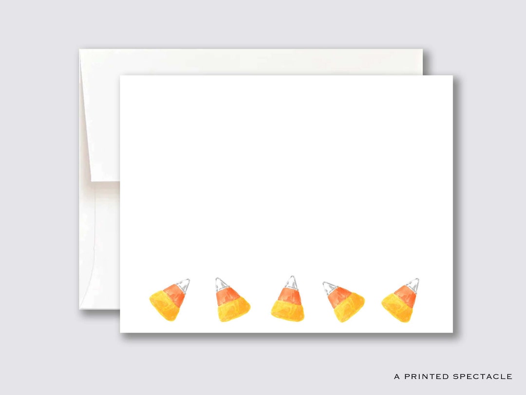 Watercolor Candy Corn Notecard Set: Fall Stationery - Etsy
