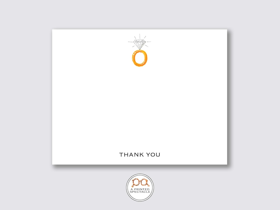 Engagement Ring Thank You Notecard Set: Watercolor Design - Etsy