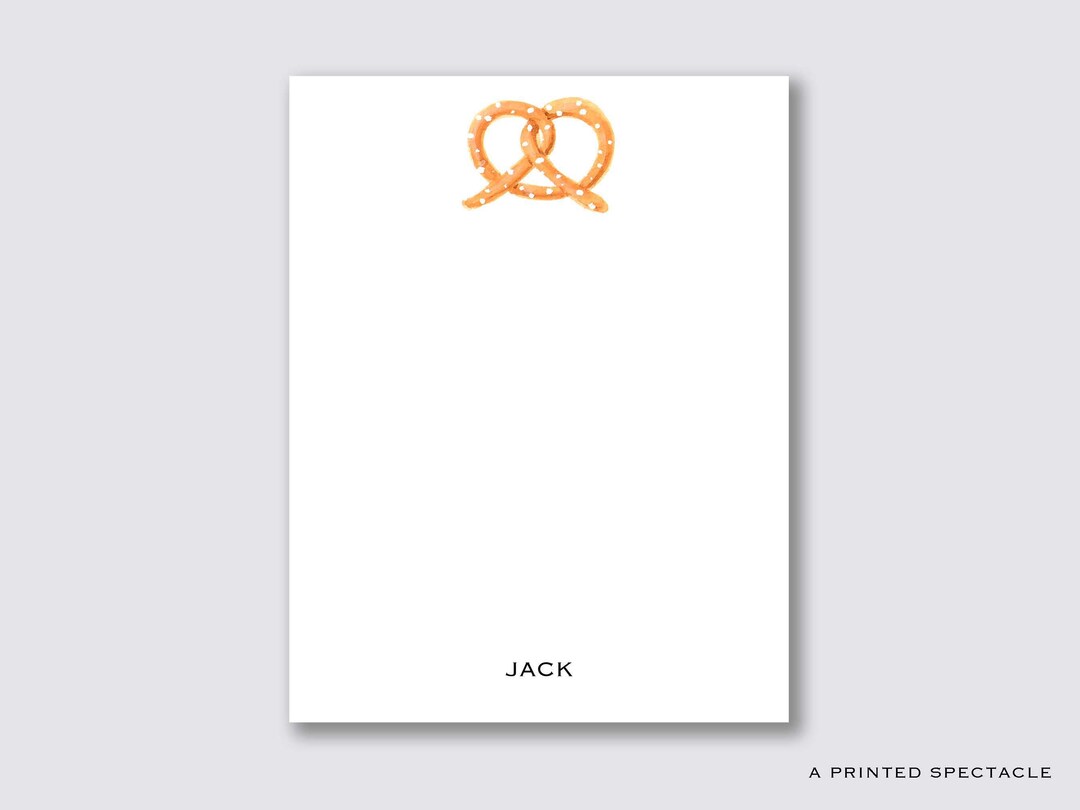 Pretzel Personalized Notepad | Watercolor Pretzel, Snack Notepad, Kids ...