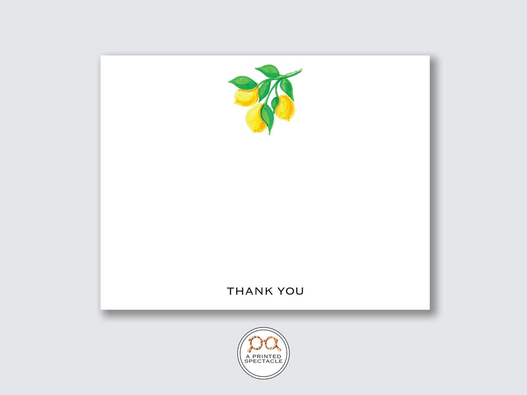 Lemon Thank You Notecard Set | Bachelorette, Lemon Lover, Lemon ...