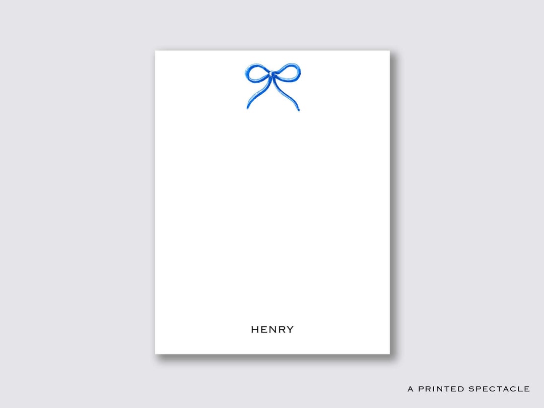 Blue Bow Personalized Notepad | Baby Notepad, Baby Shower, Mom Gift ...