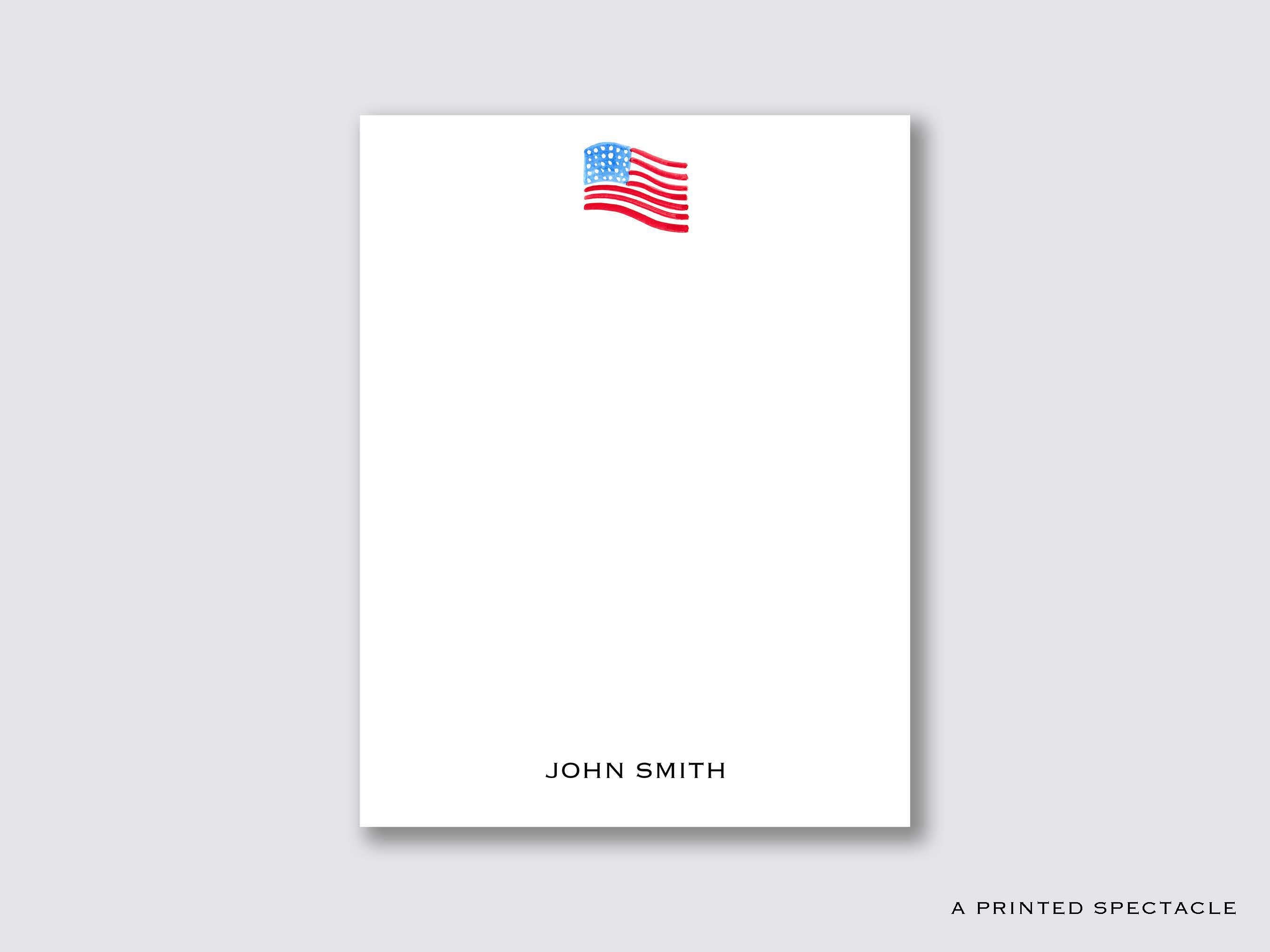 American Flag Personalized Notepad Kids Notepad, Americana, Fourth of ...