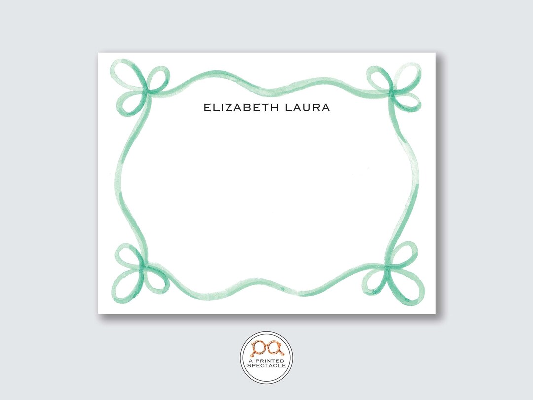 Sage Green Watercolor Notecard Set: Personalized Stationery - Etsy