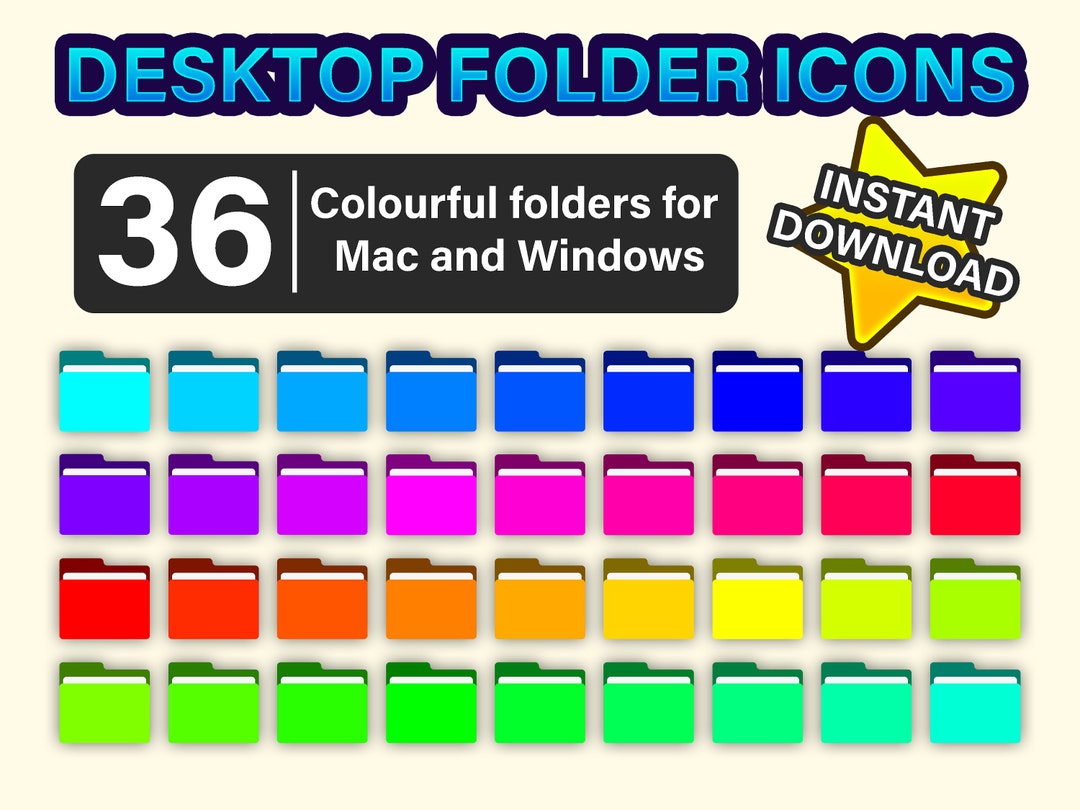 36 Vibrant Colourful Folder Icons | Desktop Icons | Windows Icons ...