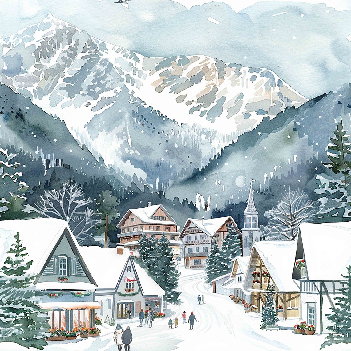 Seamless Pattern Pack, Skiing Seamless Patterns, Ski Vacation ...