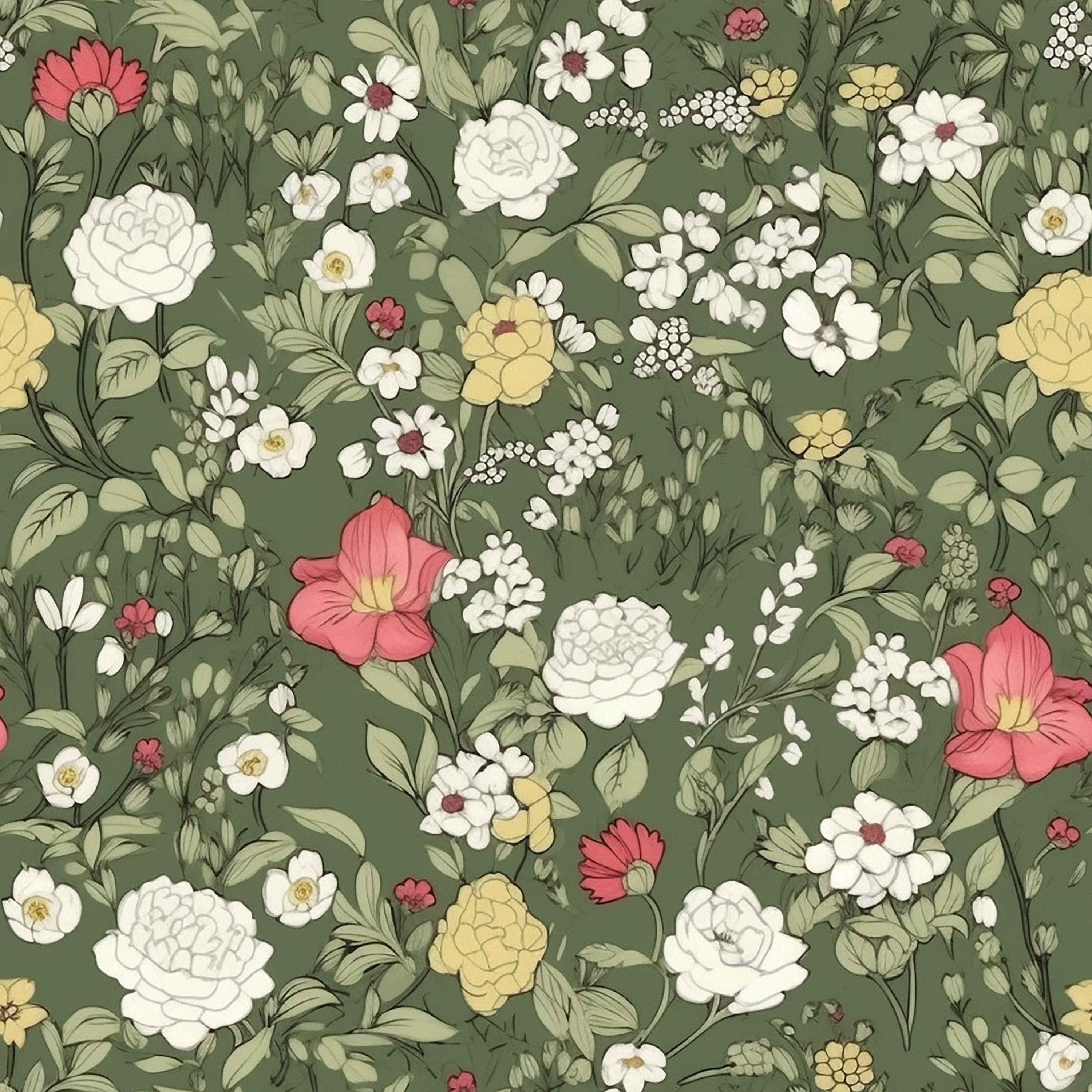 Seamless Pattern Pack, Chintz Flower Pattern, Digital Paper - Etsy