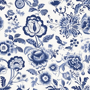 Seamless Pattern Pack, Blue Delft Pattern, Digital Paper - Etsy