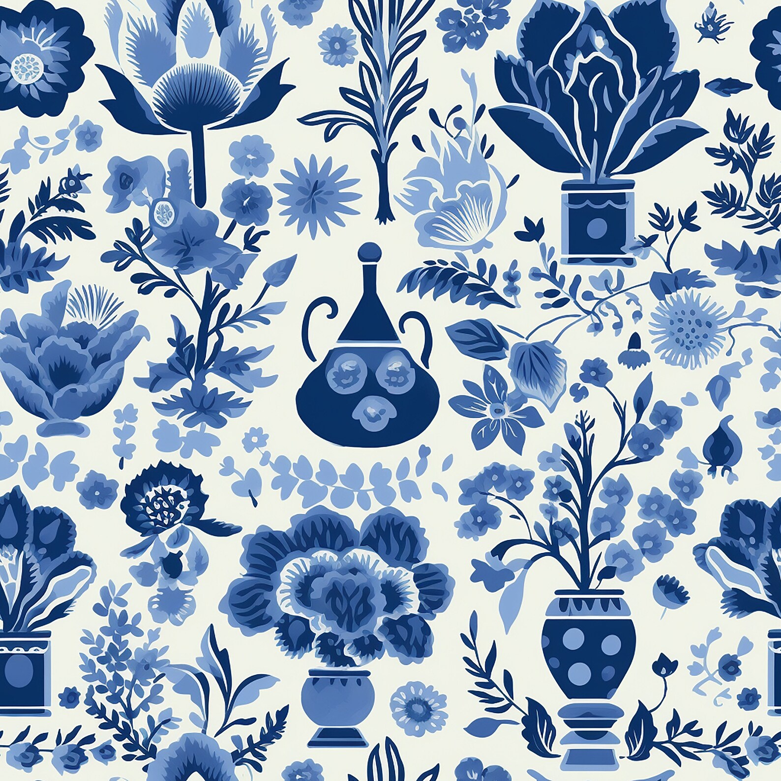 Seamless Pattern Pack, Blue Delft Pattern, Digital Paper - Etsy