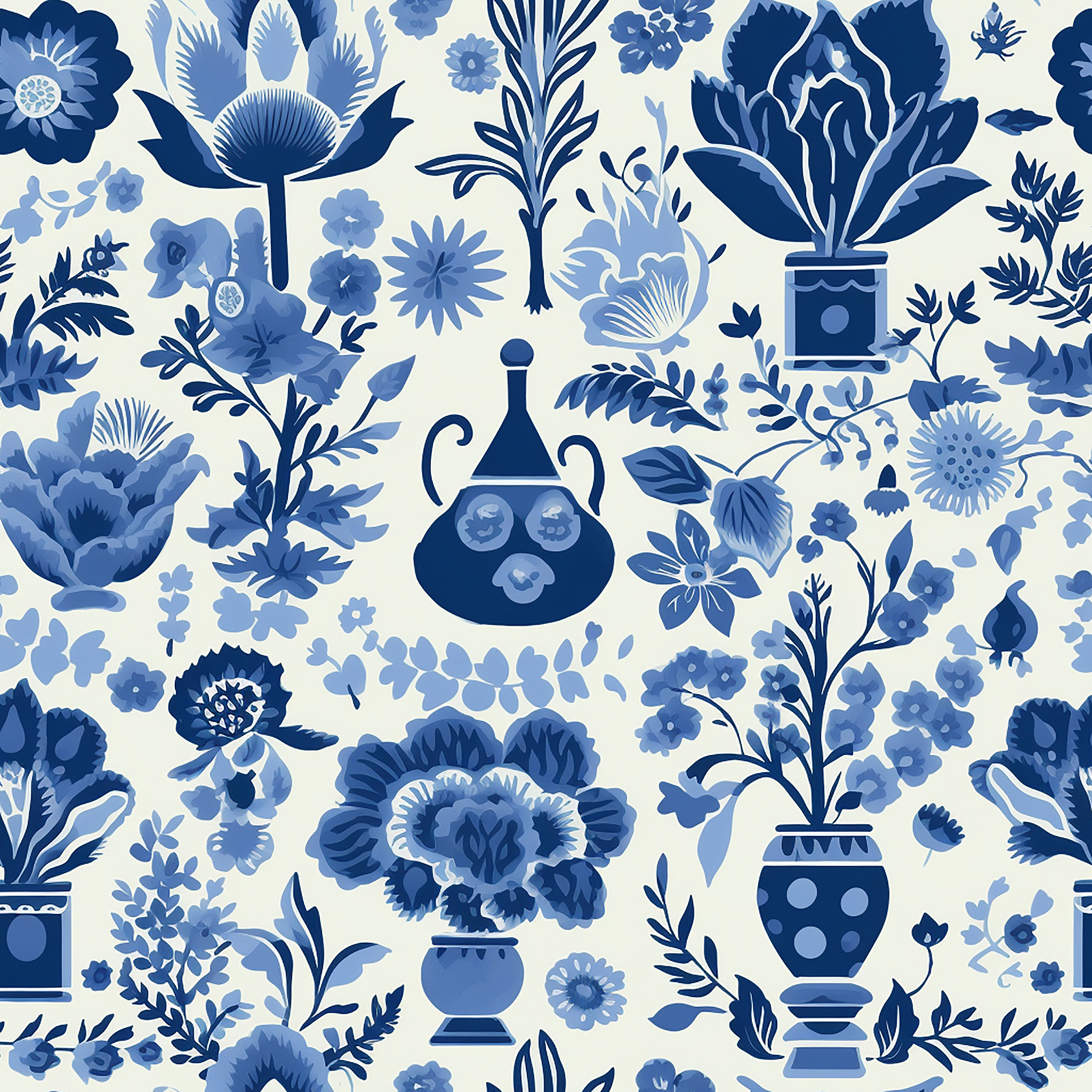 Seamless Pattern Pack, Blue Delft Pattern, Digital Paper - Etsy