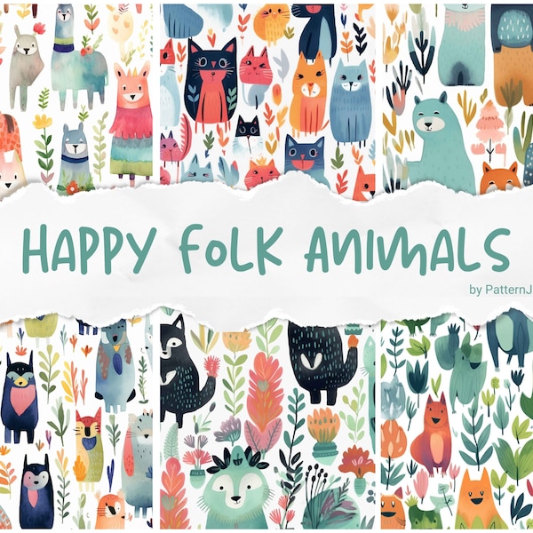 Folk Art Animals - Etsy