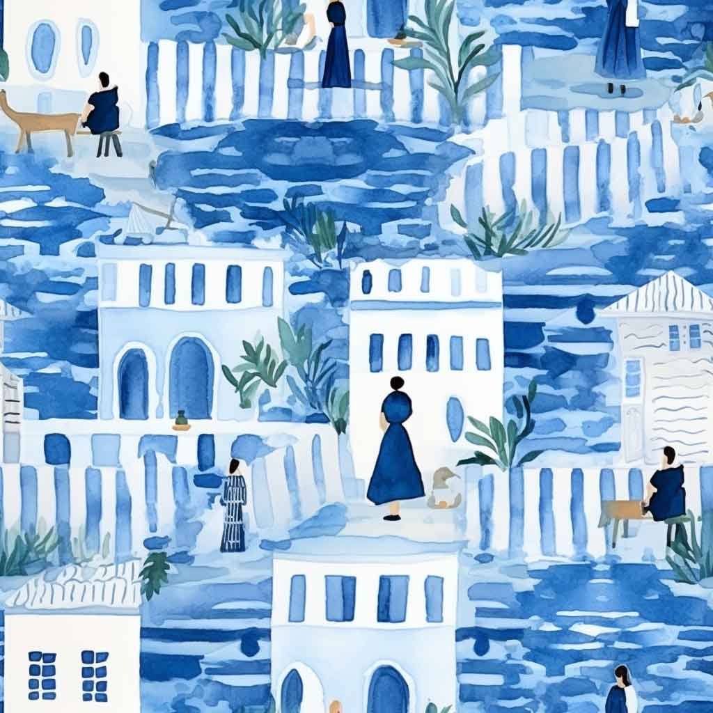 Seamless Pattern Pack, Seaside Greece Themed Patterns, Digital Paper - Etsy